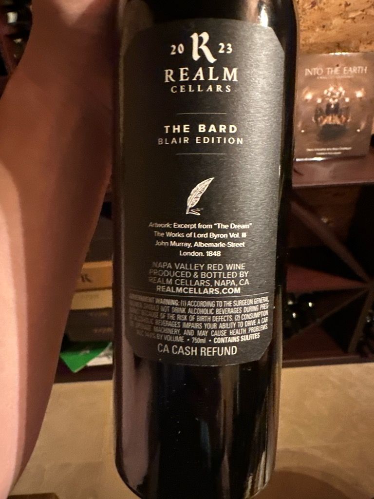 2023 Realm Cellars The Bard Blair Edition, USA, California, Napa Valley ...