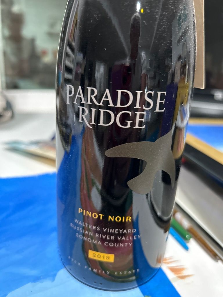 2018 Paradise Ridge Pinot Noir Walter's Estate Russian River Valley ...