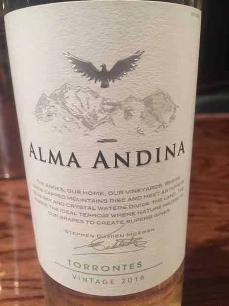 2016 Andean Vineyards Torrontés Alma Andina, Argentina, Valles ...