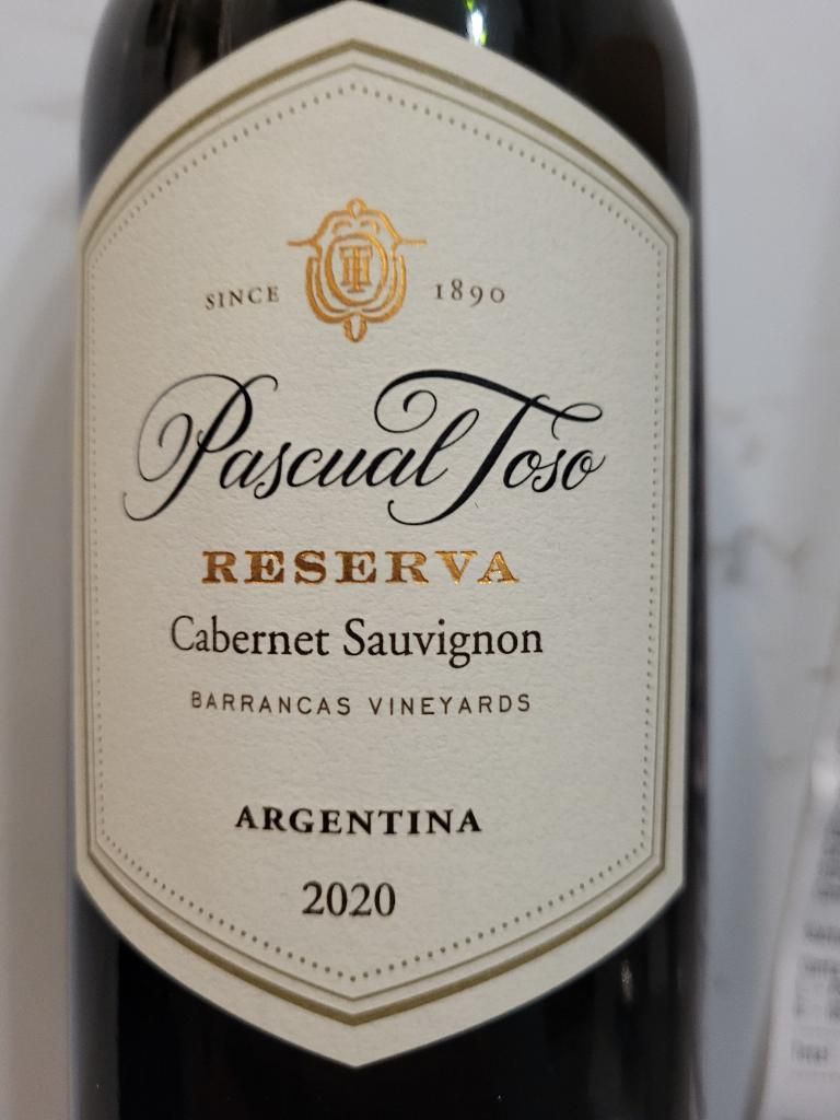2021 Pascual Toso Cabernet Sauvignon Reserve Barrancas Vineyards 2021 Pascual Toso Cabernet Sauvignon Reserve Barrancas Vineyards