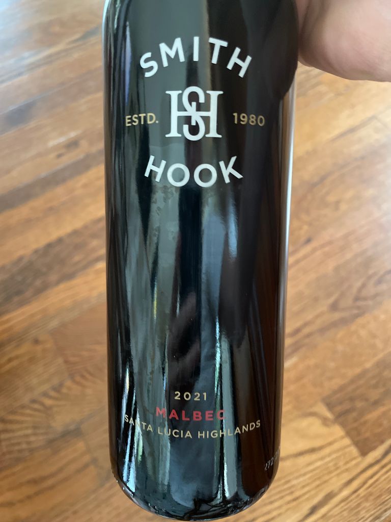 2021 Smith & Hook Malbec, USA, California, Central Coast, Santa Lucia ...