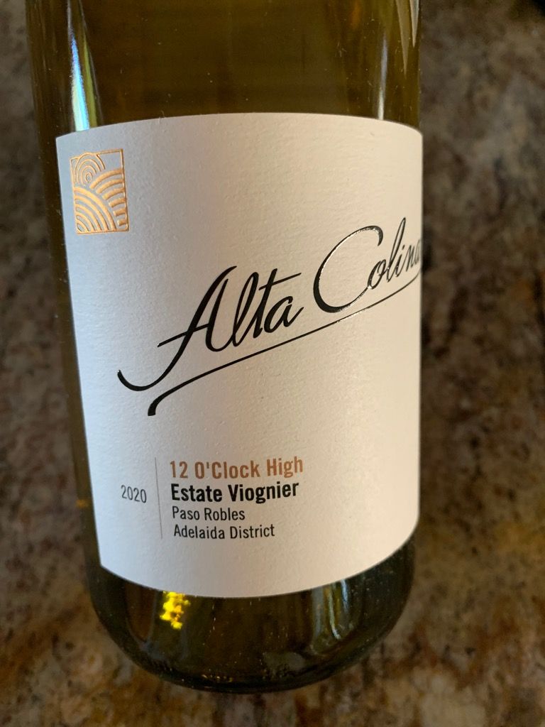 2020 Alta Colina Viognier 12 O'Clock high, USA, California, Central ...