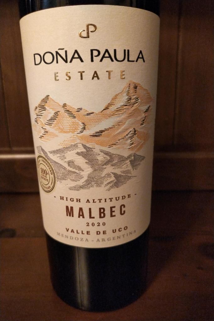 2020 Doña Paula Malbec Estate High Altitude, Argentina, Mendoza, Valle ...
