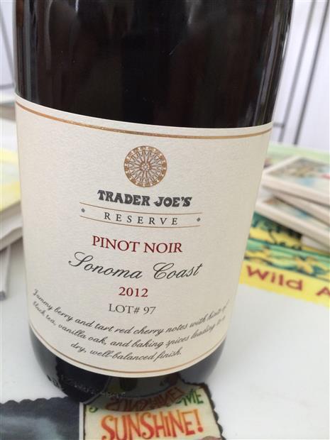 2012 Trader Joe's Pinot Noir Reserve Lot #97, USA, California, Sonoma ...
