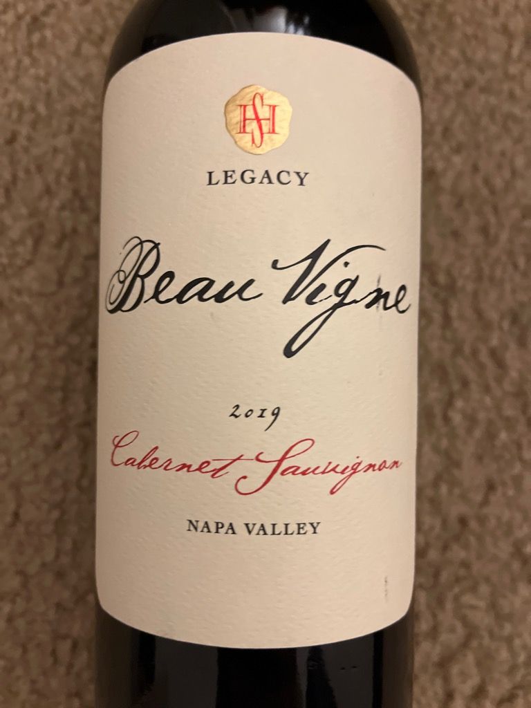 2019 Beau Vigne Cabernet Sauvignon Legacy, USA, California, Napa Valley ...