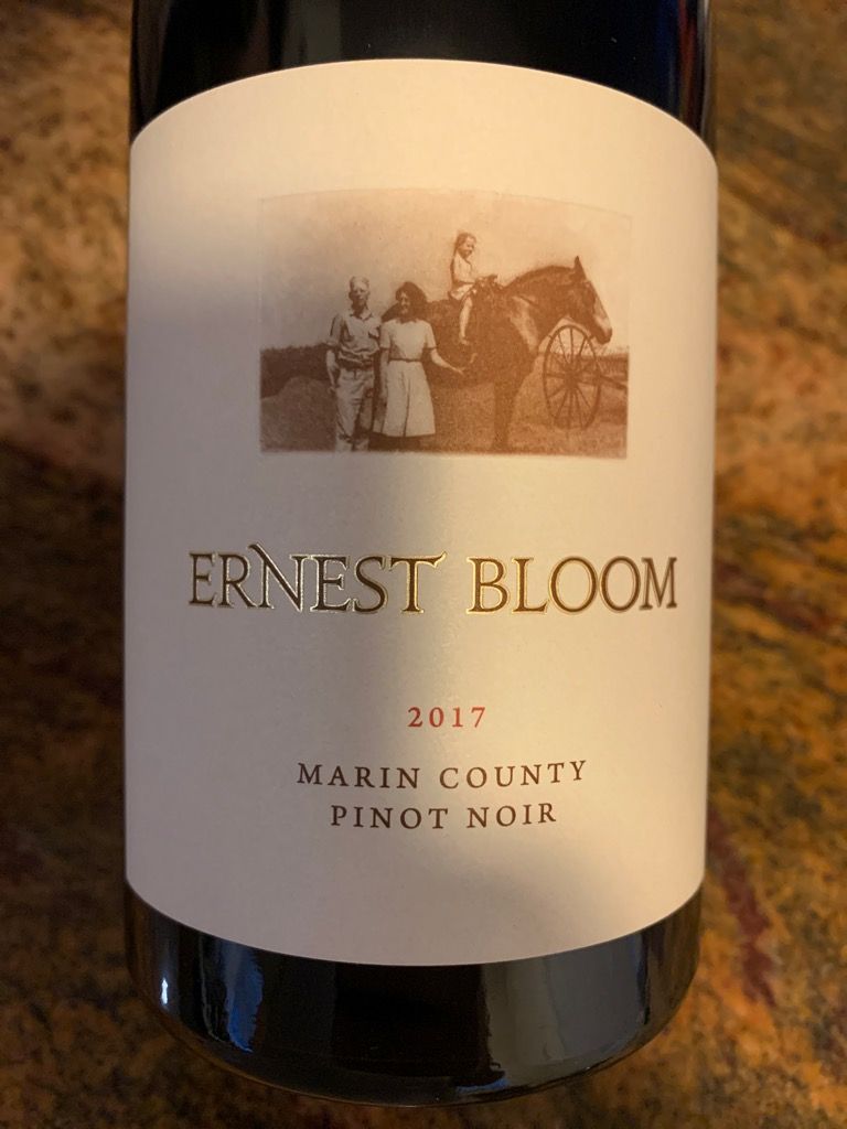 2015 Ernest Bloom Pinot Noir, USA, California, San Francisco Bay, Marin ...