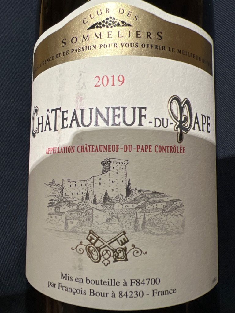 2019 Club des Sommeliers Châteauneuf-du-Pape, France, Rhône, Southern Rhône, Châteauneuf-du-Pape ...