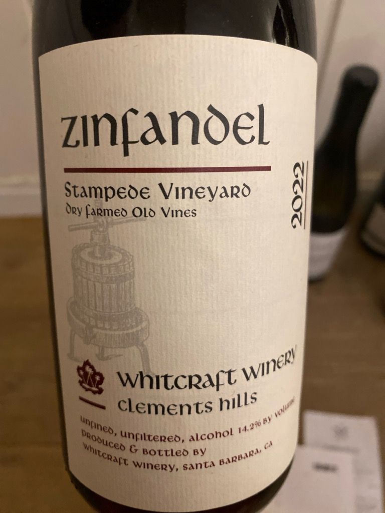 2023 Whitcraft Winery Zinfandel Stampede Vineyard, USA, California ...