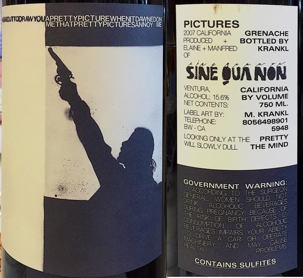 2007 Sine Qua Non Grenache Pictures, USA, California - CellarTracker