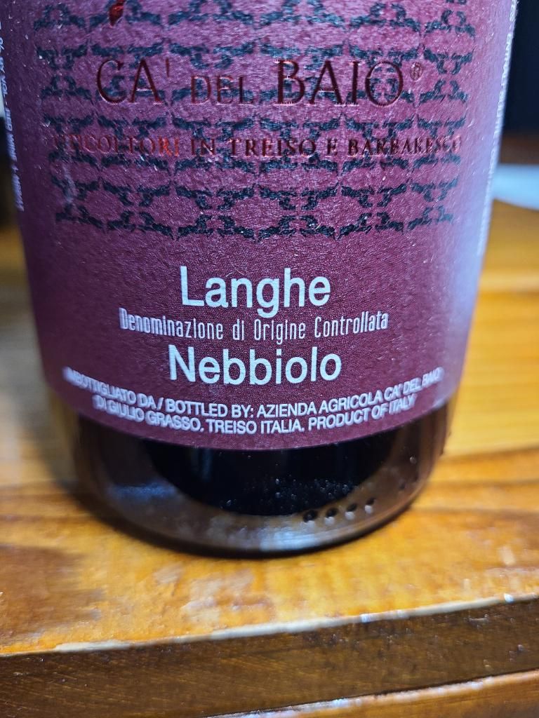 2016 Ca' del Baio Langhe Nebbiolo, Italy, Piedmont, Langhe, Langhe DOC - CellarTracker