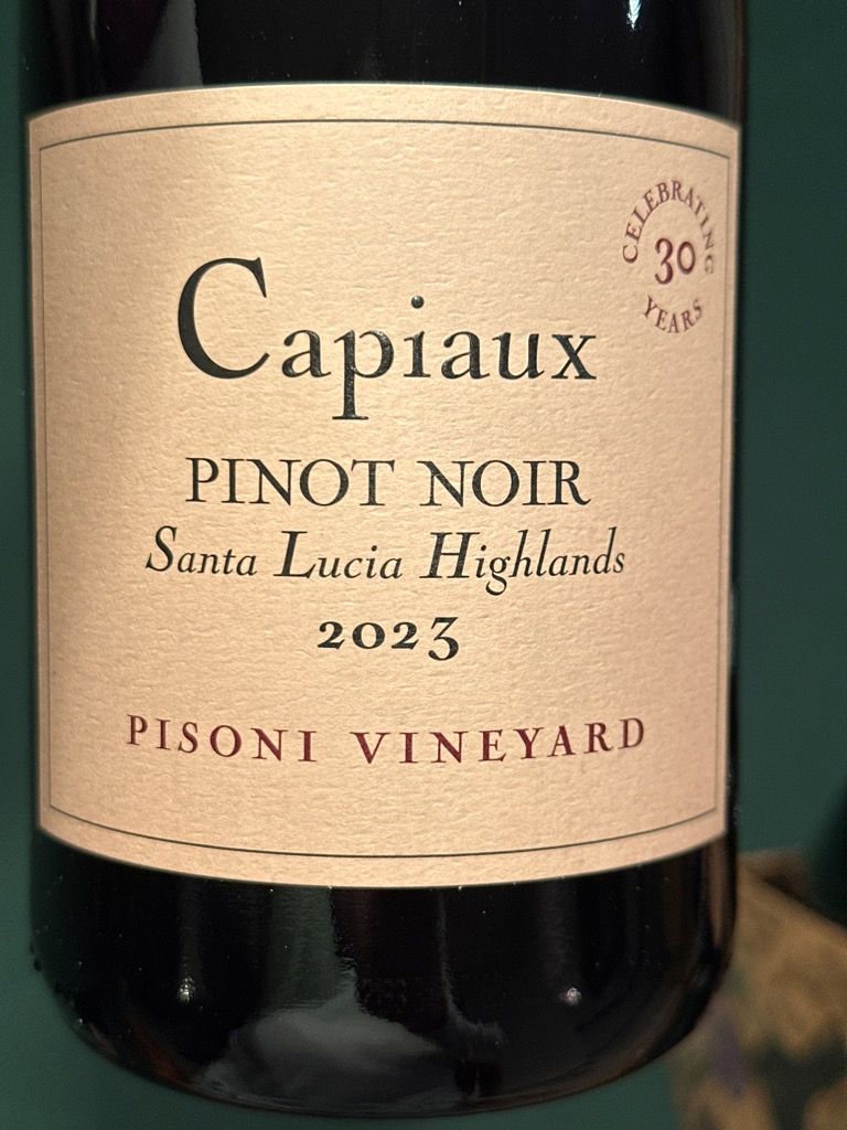 2023 Capiaux Cellars Pinot Noir Pisoni Vineyard, USA, California ...