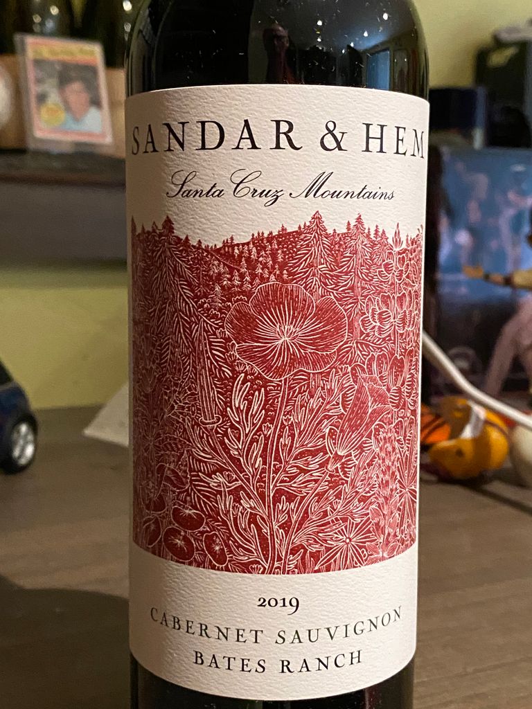 2019 Sandar & Hem Cabernet Sauvignon Bates Ranch Santa Cruz Mountains ...