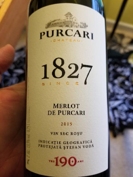 2015 Purcari 1827 Merlot de Purcari, Moldova, Ștefan Vodă Region ...