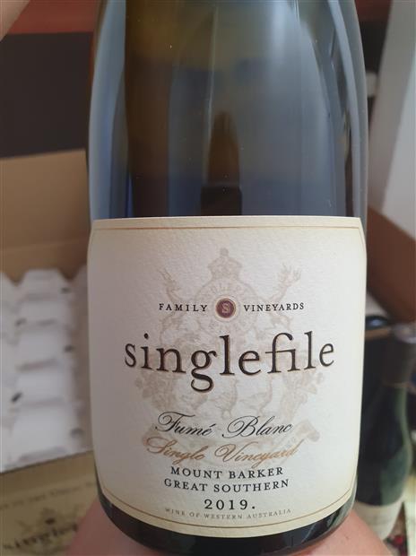 2019 Singlefile Estate Single Vineyard Fumé Blanc, Australia, Western ...