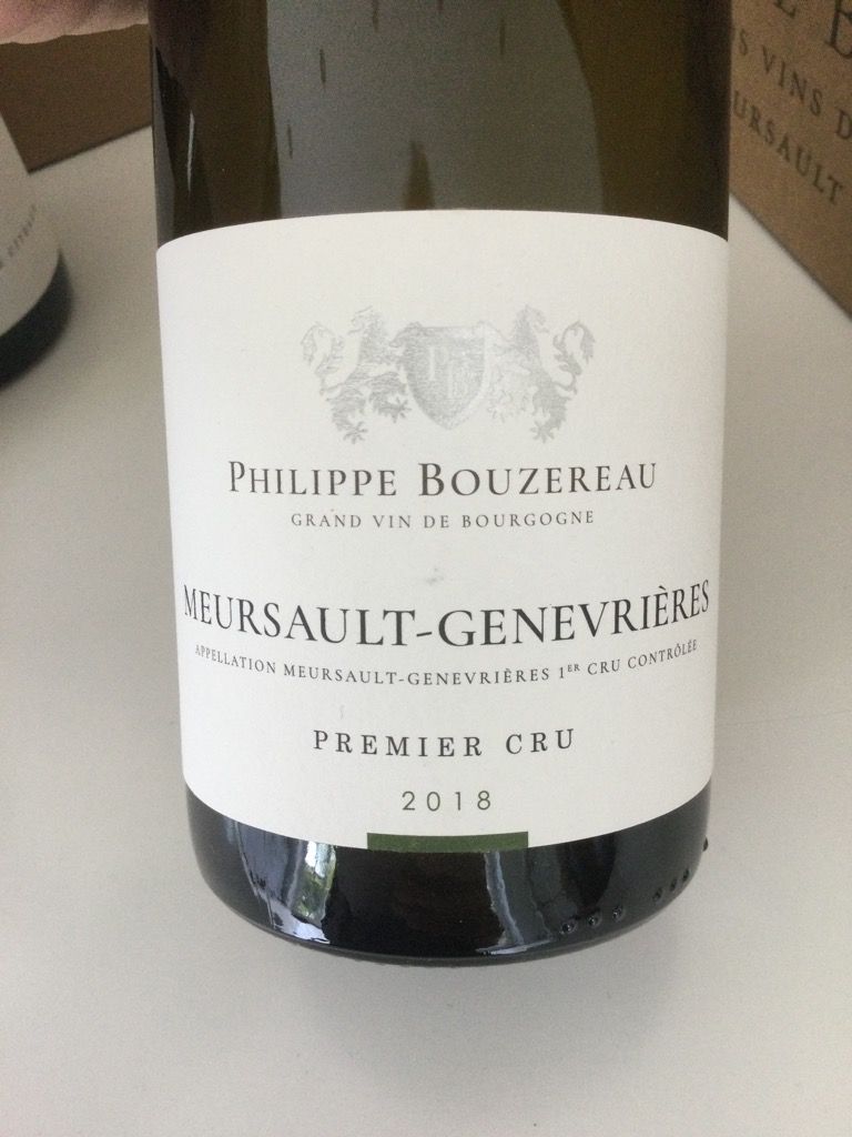 2018 Philippe Bouzereau Meursault 1er Cru Les Genevrières, France ...