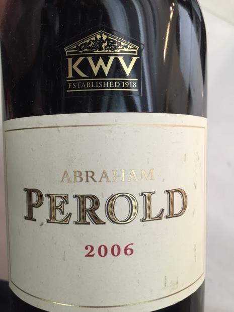 2006 KWV Shiraz Abraham Perold Insignis, South Africa, Coastal Region ...