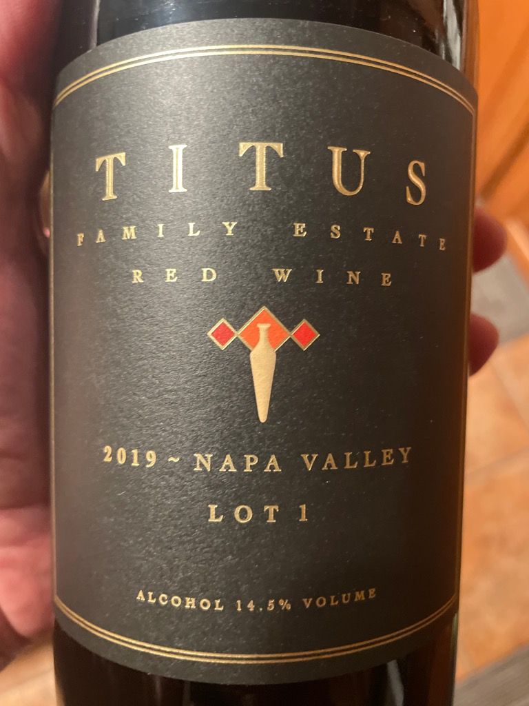 2019 Titus Red Wine Lot 1, USA, California, Napa Valley - CellarTracker
