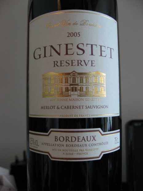 2010 Ginestet Bordeaux Reserve, France, Bordeaux - CellarTracker