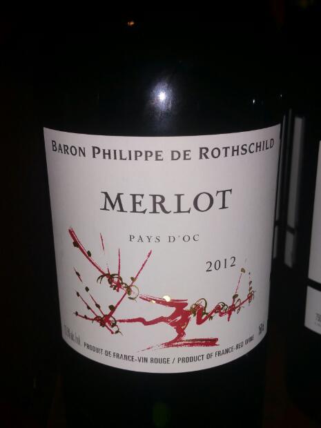 2012 Baron Philippe de Rothschild Merlot Vin de Pays d'Oc, France ...