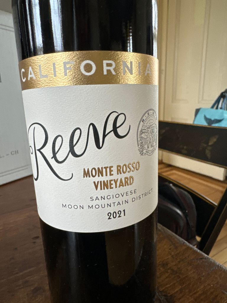 2021 Reeve Wines Sangiovese Monte Rosso, USA, California, Sonoma County ...