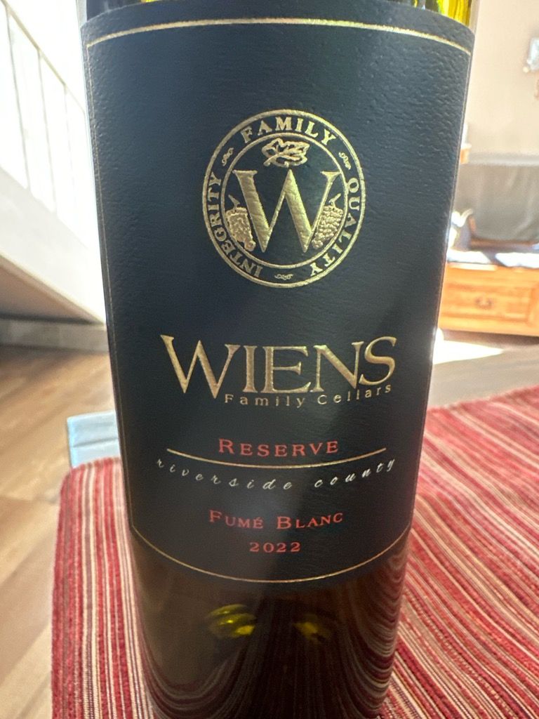 2022 Wiens Family Cellars Fumé Blanc Reserve, USA, California, South ...