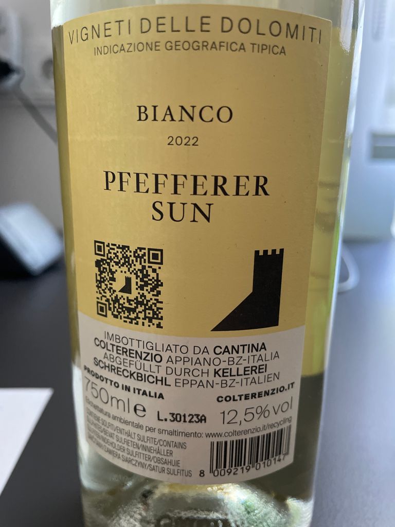 2022 Colterenzio Schreckbichl Pfefferer Sun, Italy, Trentino Alto-Adige ...