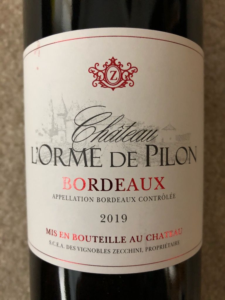 2019 Château l'Orme de Pilon, France, Bordeaux - CellarTracker