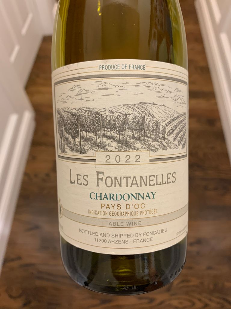 2020 Les Vignobles Foncalieu Chardonnay Vin de Pays d'Oc Les ...