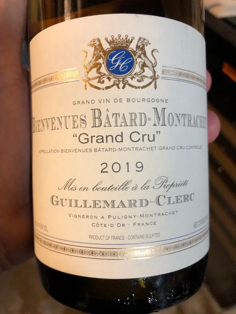 2019 Guillemard-Clerc Bienvenues-Bâtard-Montrachet, France, Burgundy ...