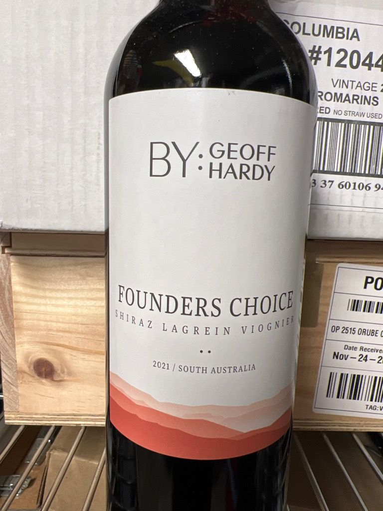 2021 Wines by Geoff Hardy Founders Choice Shiraz Lagrein Viognier ...