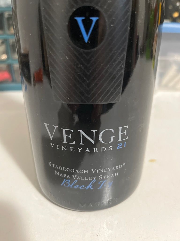 2021 Venge Vineyards Syrah Block I-4 Stagecoach Vineyard, USA ...