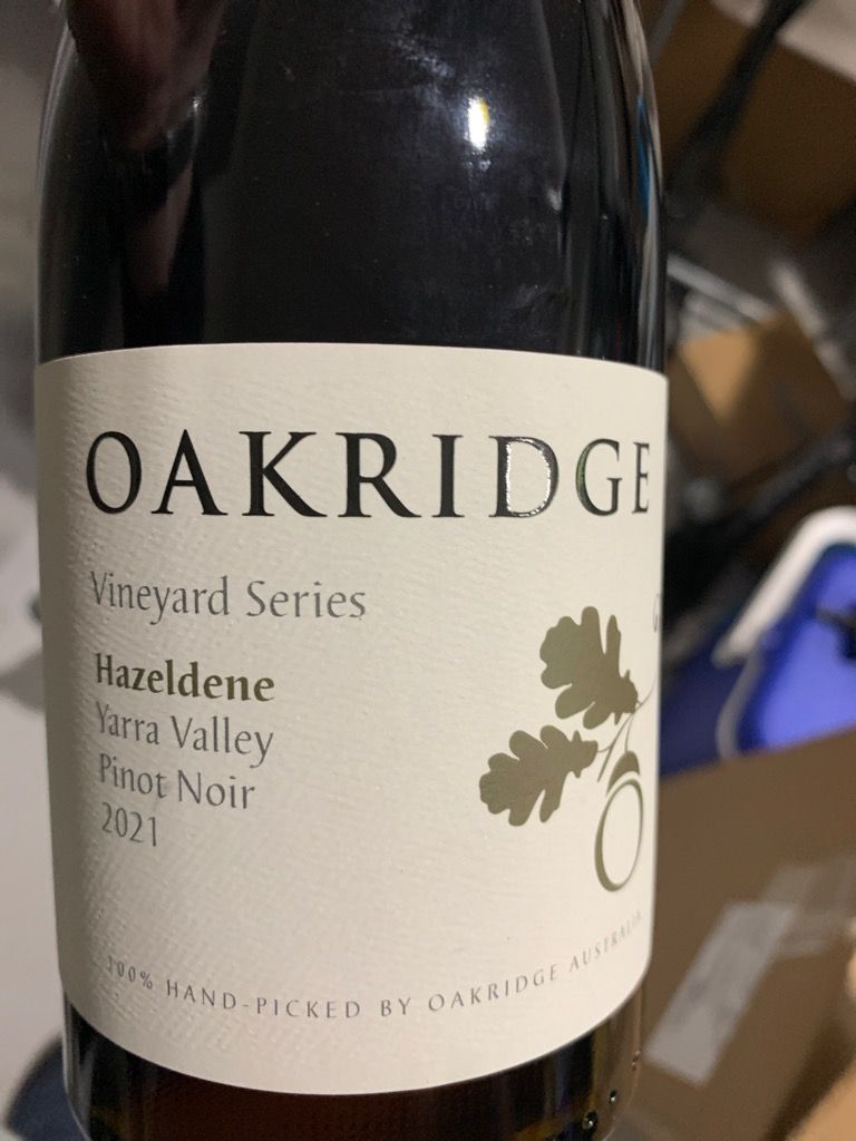 2021 Oakridge Pinot Noir Hazeldene Vineyard Yarra Valley, Australia ...