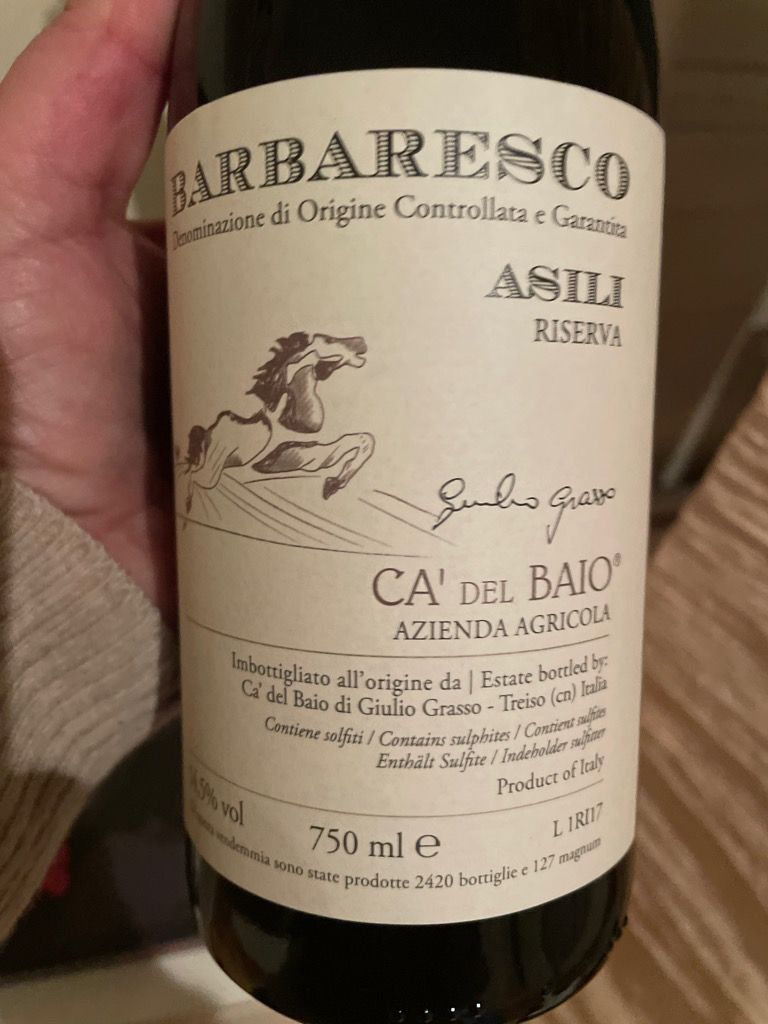 2017 Ca' del Baio Barbaresco Riserva Asili, Italy, Piedmont, Langhe, Barbaresco - CellarTracker