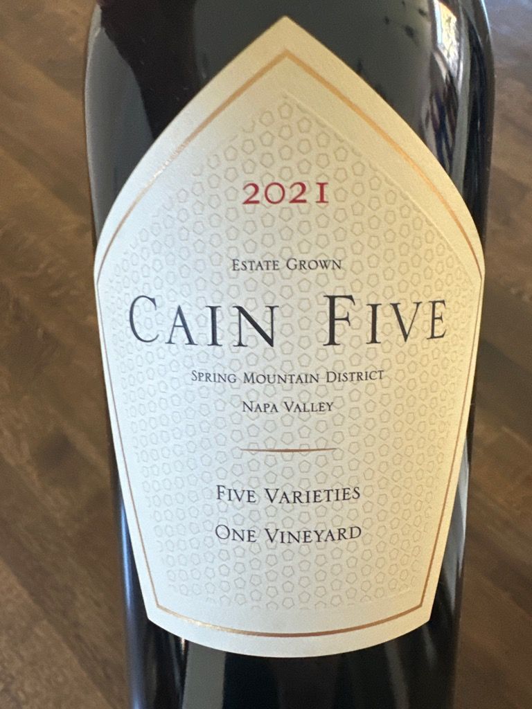 2021 Cain Vineyard & Winery Cain Five, USA, California, Napa Valley ...