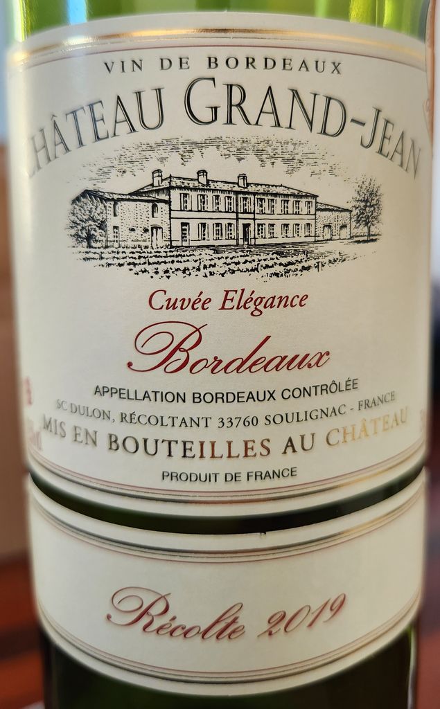2023 Château Grand Jean Bordeaux Cuvée Élégance, France, Bordeaux ...