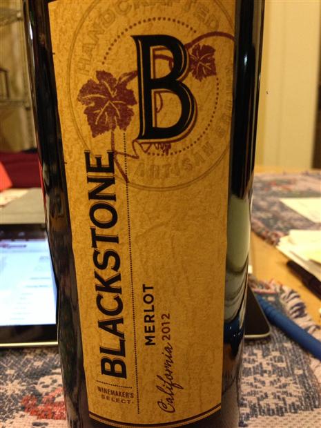 2012 Blackstone Winery Merlot Winemaker's Select, USA, California ...