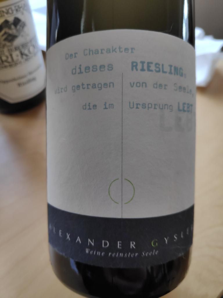 2018 Weingut Alexander Gysler Riesling Natur, Germany, Rheinhessen ...