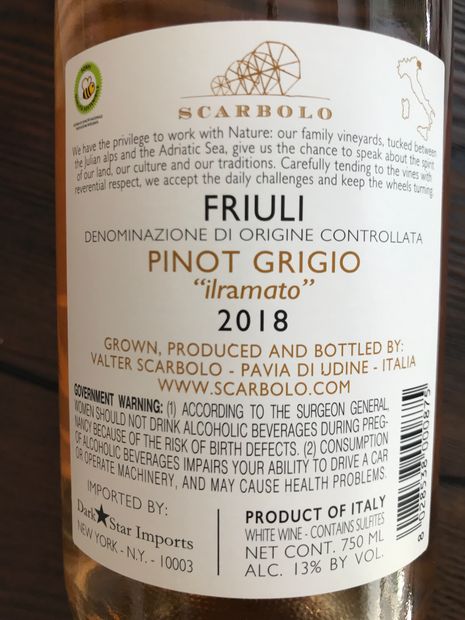 2018 Scarbolo Friuli Grave Pinot Grigio Ramato XL, Italy, Friuli ...