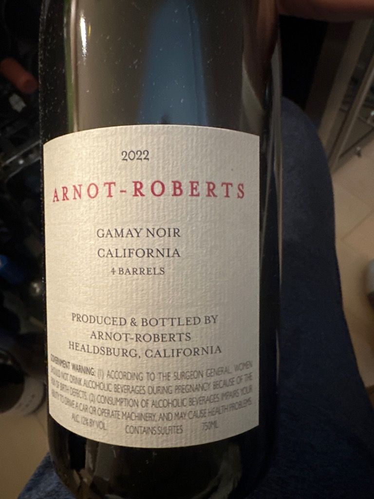 2023 Arnot-Roberts Gamay Noir California, USA, California - CellarTracker