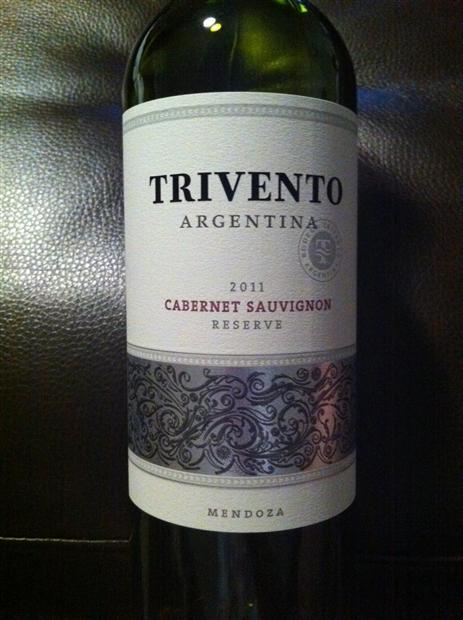 2011 Trivento Cabernet Sauvignon Reserve, Argentina, Mendoza ...