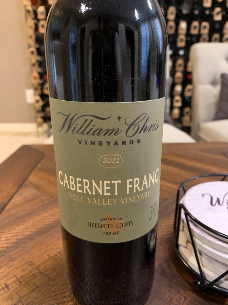 2021 William Chris Vineyards Cabernet Franc Dell Valley Vineyard, USA ...