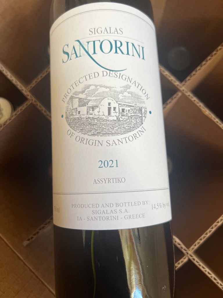 2021 Sigalas Assyrtiko Santorini, Greece, Aegean, Cyclades, Santorini ...