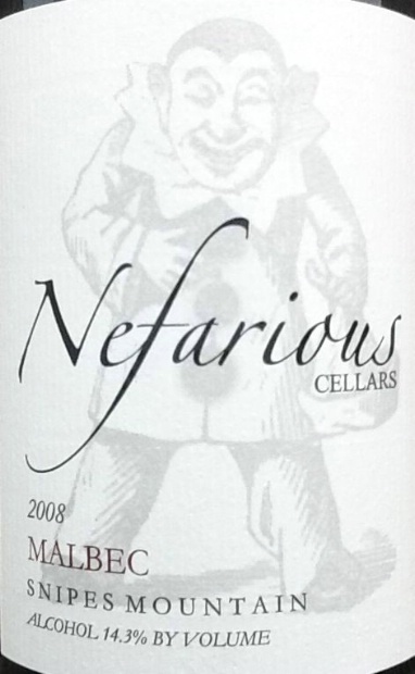 2014 Nefarious Cellars Malbec, USA, Washington, Columbia Valley, Yakima ...
