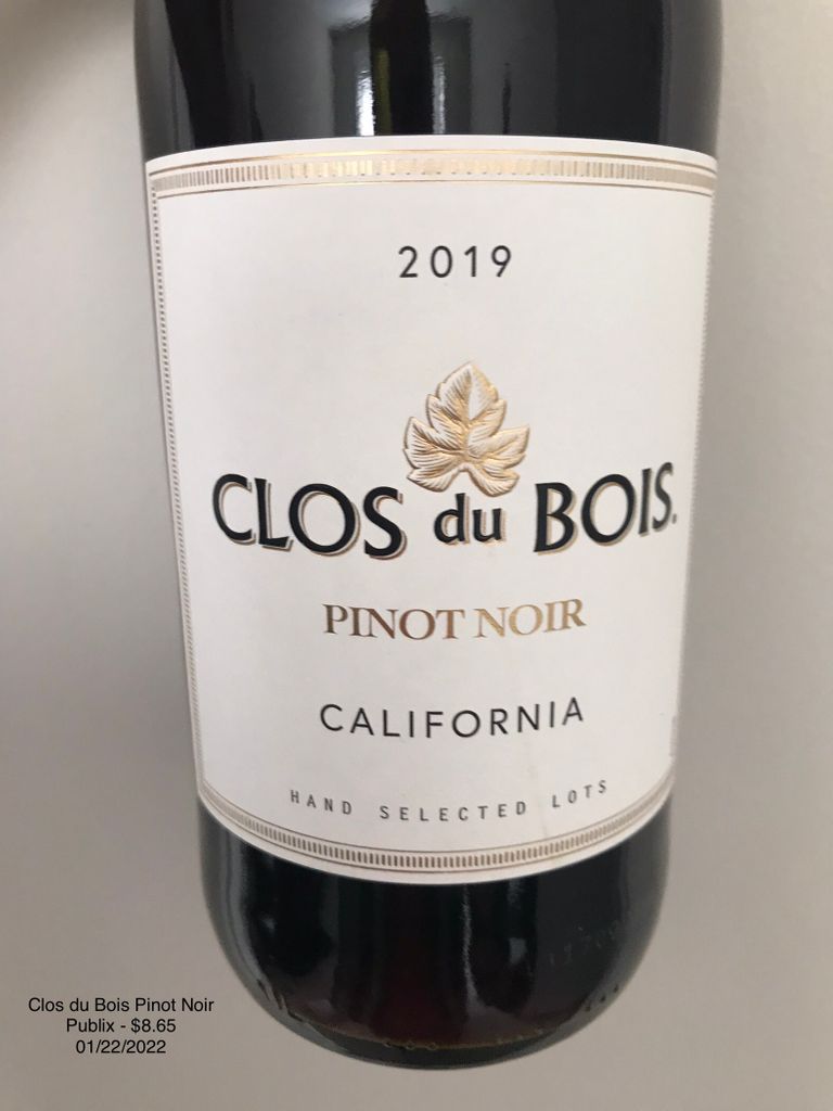 2019 Clos du Bois Pinot Noir California, USA, California - CellarTracker