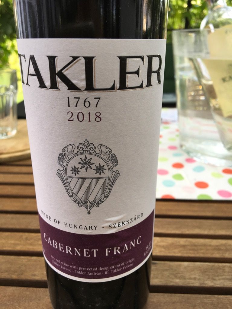 2018 Takler Cabernet Franc, Hungary, Dél-Pannónia, Szekszárdi ...