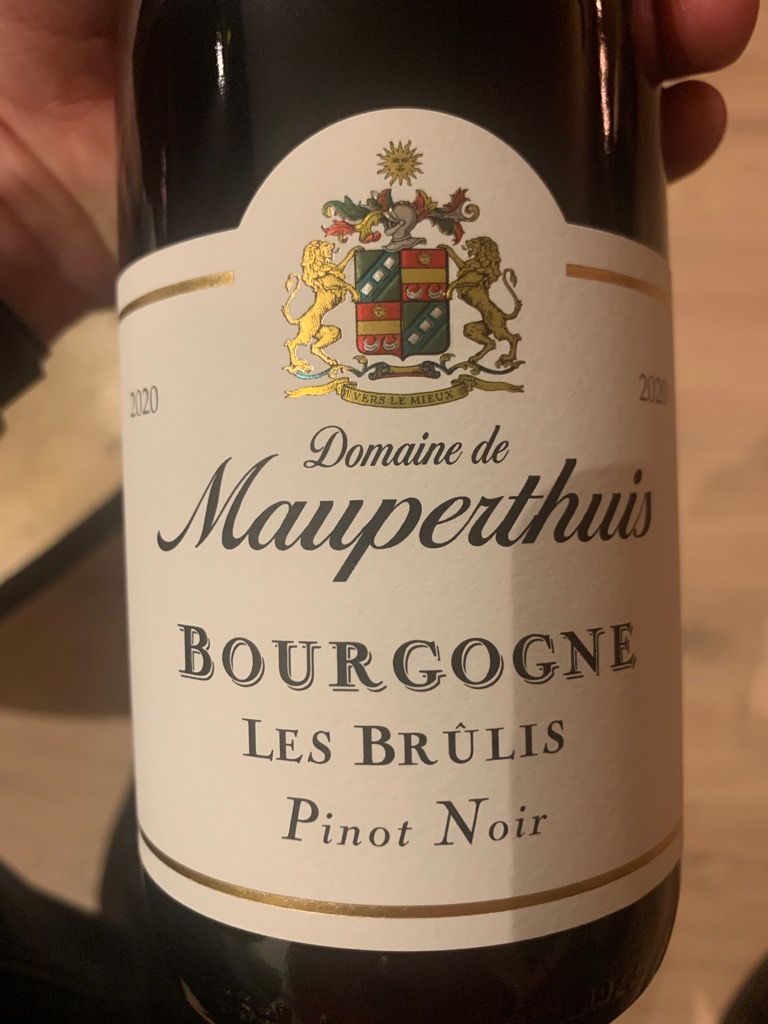 2020 Domaine de Mauperthuis Bourgogne Les Brulis, France, Burgundy ...