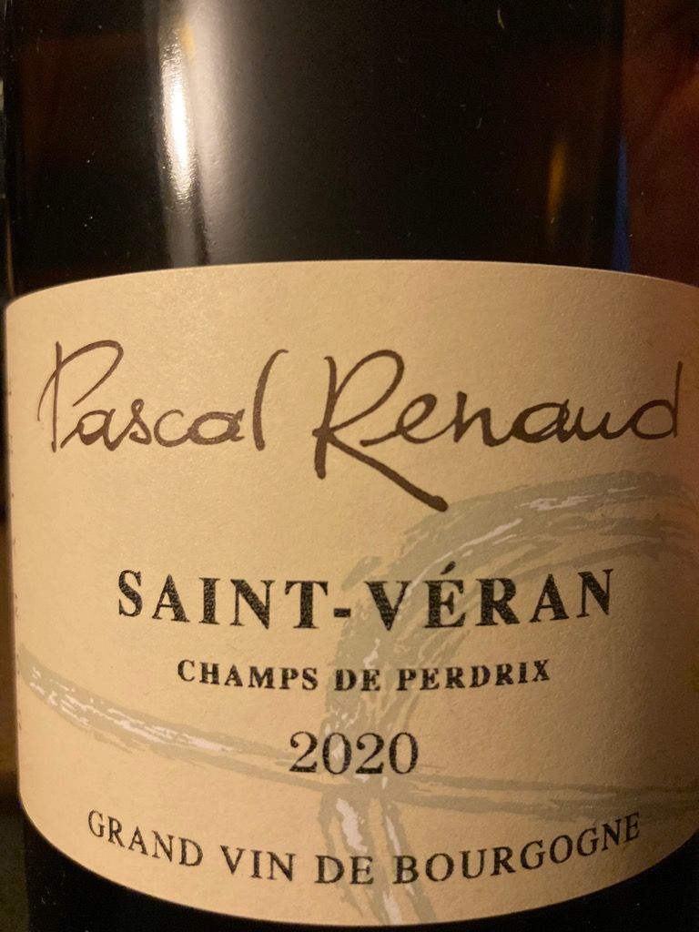 2020 Domaine Pascal & Mireille Renaud Saint Véran, France, Burgundy ...