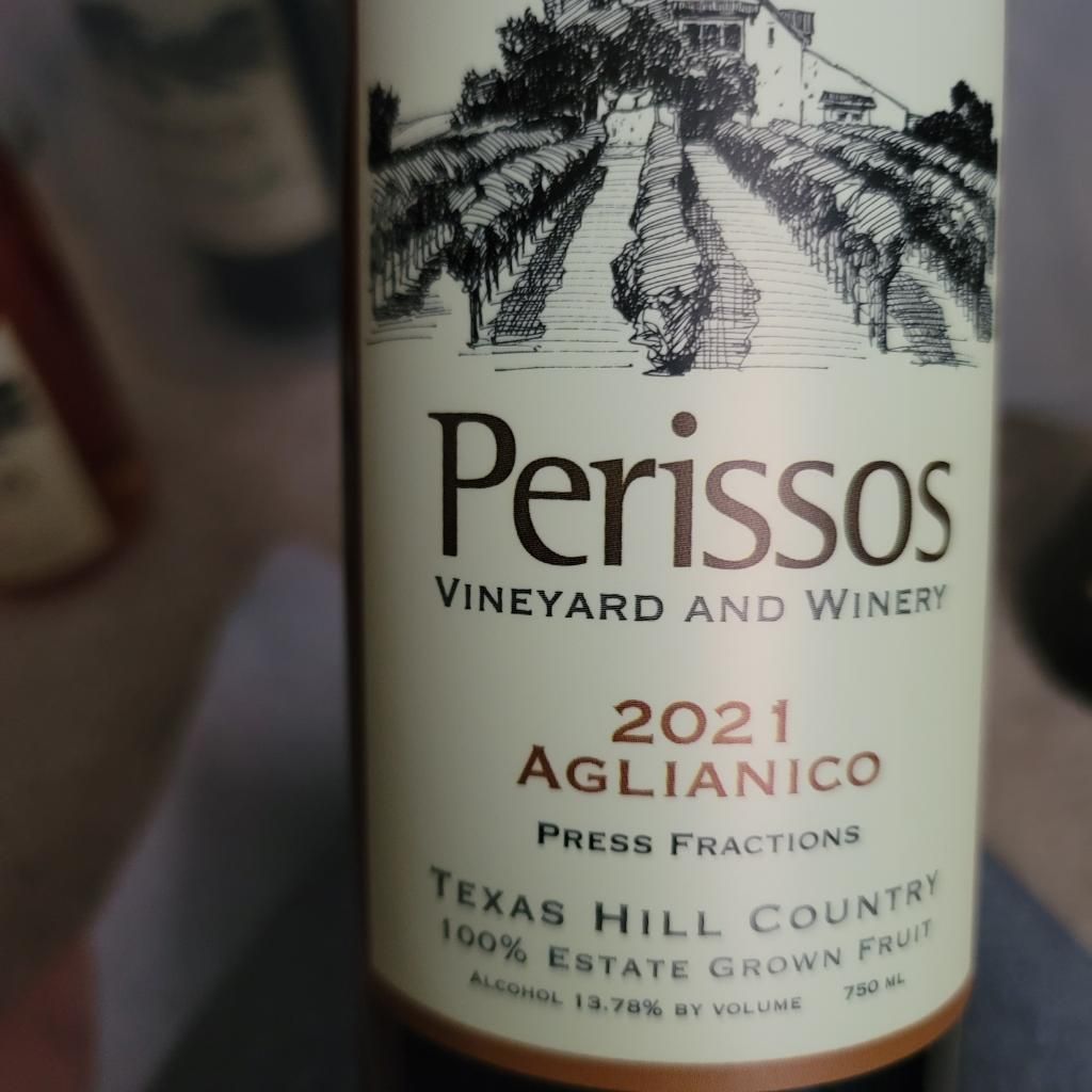 2021 Perissos Vineyard and Winery Aglianico Press Fractions, USA, Texas ...
