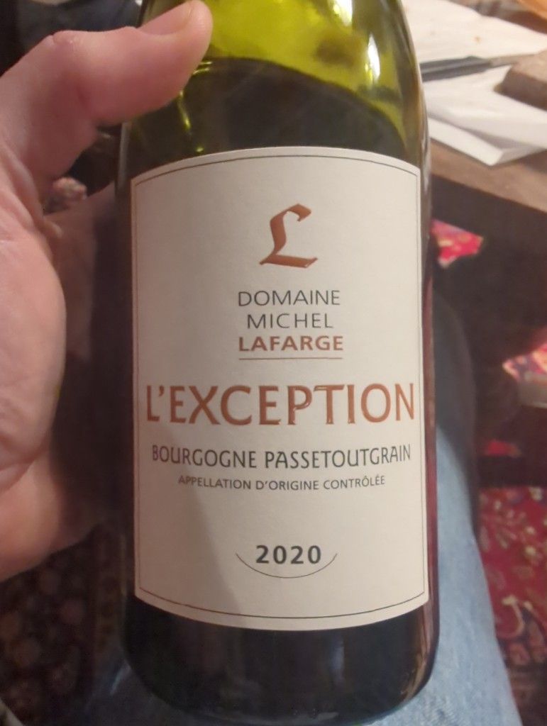 2020 Domaine Michel Lafarge Bourgogne Passetoutgrains L'Exception ...