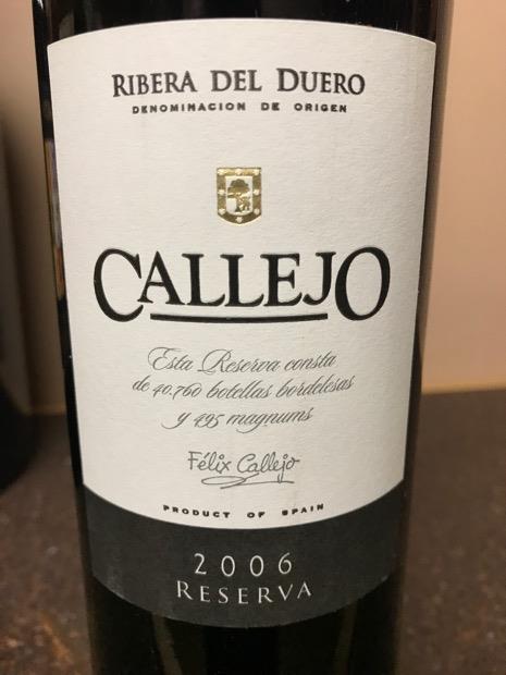 2014 Bodegas Felix Callejo Ribera del Duero Gran Callejo Reserva, Spain ...
